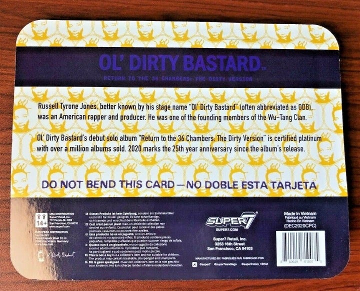 Super7 Ol’ Dirty Bastard ODB ReAction Figure Collectible Super7 Ol’ Dirty Bastard ODB ReAction Figure Collectible